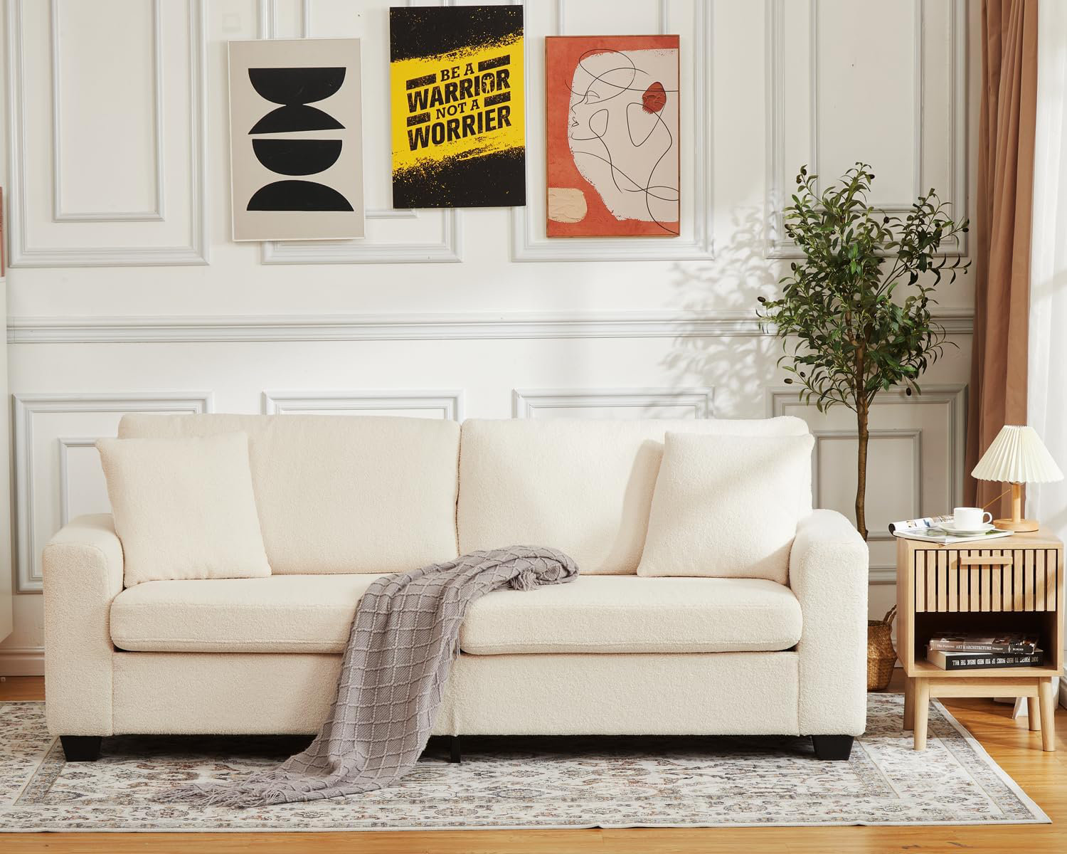 Latitude Run® 83" Deep Seat Sofas for Living Room, Modern Upholstered Sofa- 3 Seater Sofa, Comfy ...